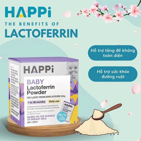 Men Happi Baby Lactoferrin Power Úc hỗ trợ đường ruột và hệ thống miễn ...