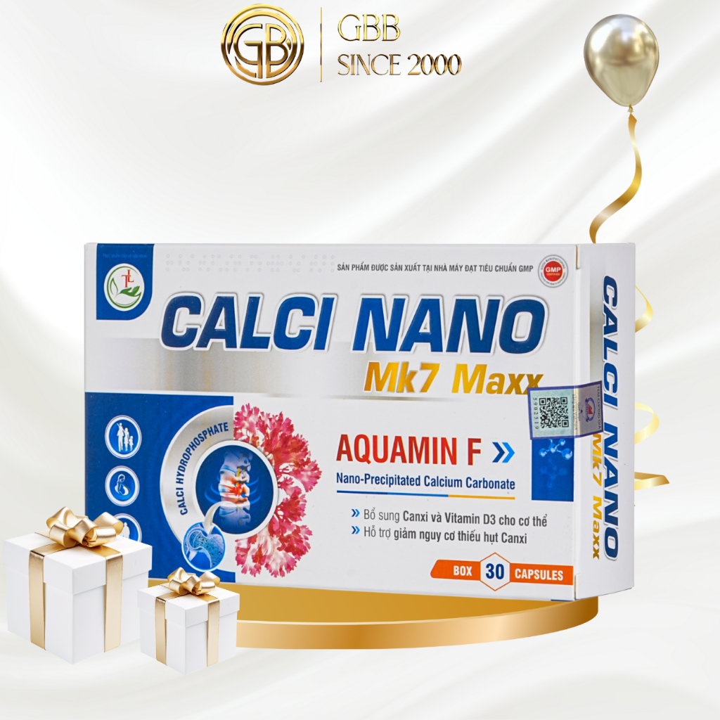 Viên uống Calci Nano Mk7 Maxx hỗ trợ bổ sung canxi, D3 cho cơ thể (Hộp /30 viên) | Shopee Việt Nam
