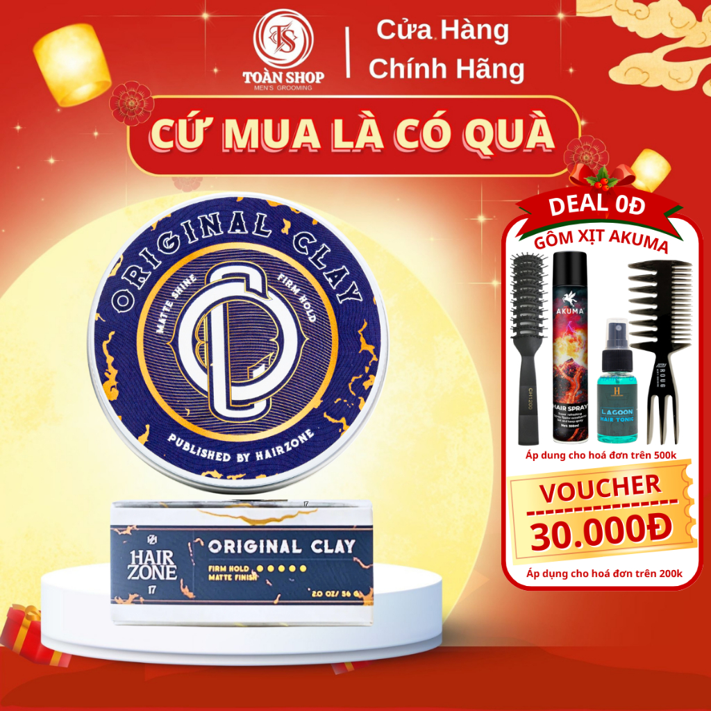 [Chính hãng store Hà Nội] Sáp vuốt tóc nam Hair Zone Original Clay 56g - Chính hãng + Quà Tặng ...