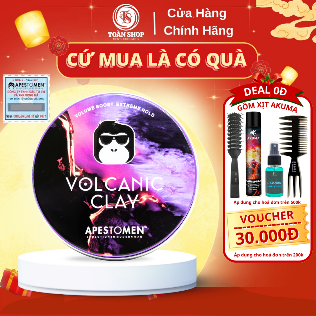Sáp Vuốt Tóc Nam Apestomen Volcanic Clay 80g - bản v5 2025 Chính hãng ...