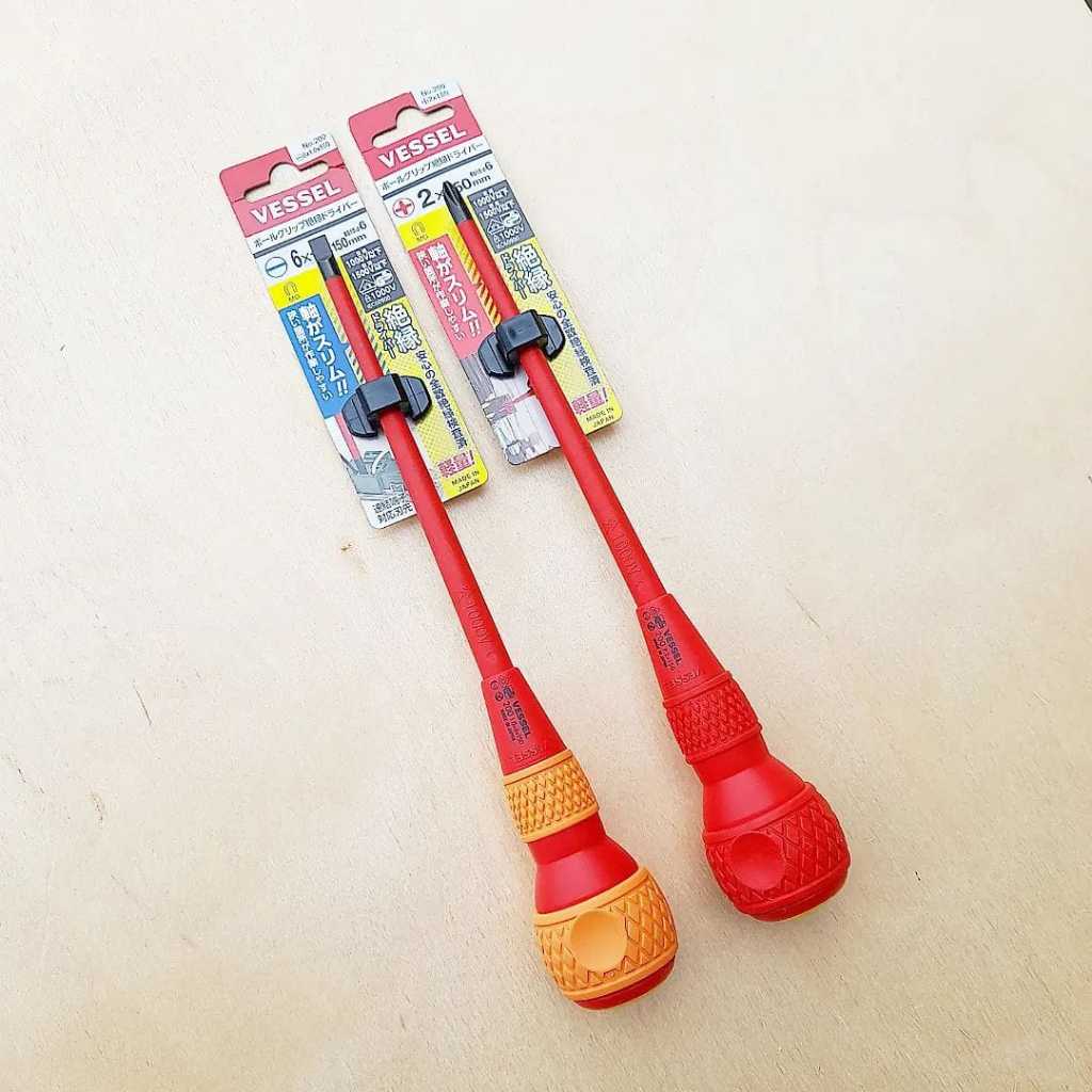 Tô vít cách điện 1000V dài 25cm Vessel 200+2x150 / 200-6x150 Nhật Bản ...