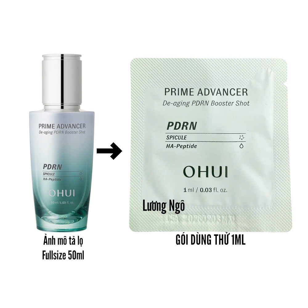 Combo gói sample tinh chất vi gai PDRN OHUI trẻ hóa toàn diện OHUI PRIME ADVANCER De-Agin PDRN ...