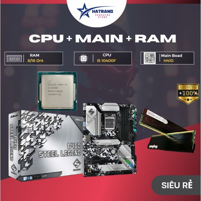 Combo Cpu i5 10400f, cpu i3 10105F + Main H510 Msi Plus, B560 asus ...