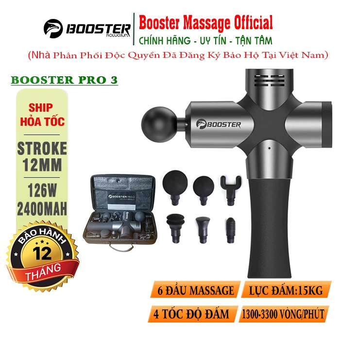 Súng Massage gun chuyên nghiệp Mỹ Booster PRO 3 - 126W - Dòng cao cấp ...