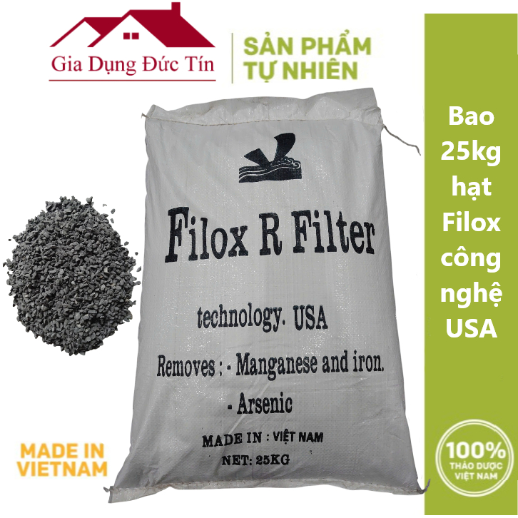 Bao 25kg hạt filox lọc nước bao trắng, xử lý sắt, asen và các loại kim ...
