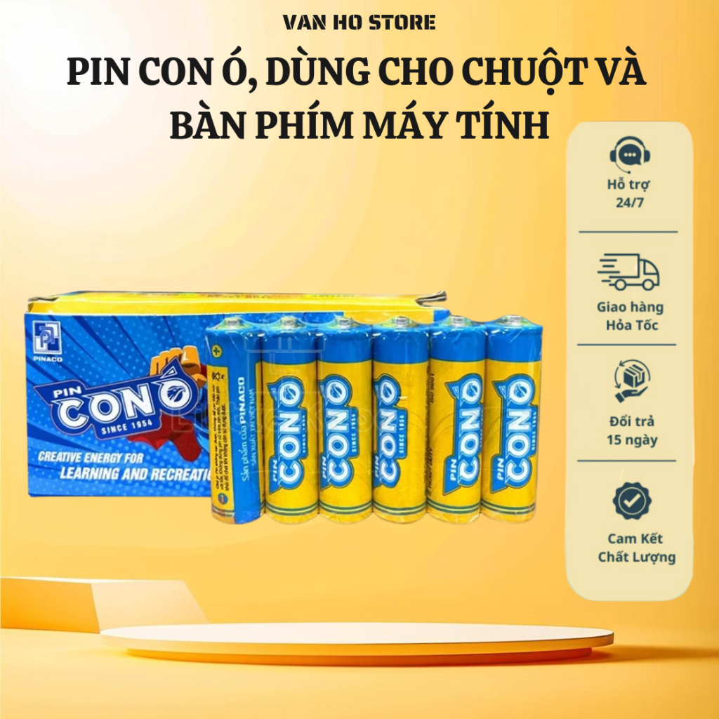 Pin con ó 2A pinaco, 1,5v dùng cho chuột máy tính và bàn phím... VAN HO ...