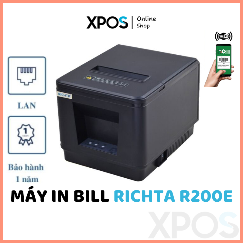 Máy in hóa đơn, in bill RICHTA R200U cổng USB / R200E cổng LAN chính ...