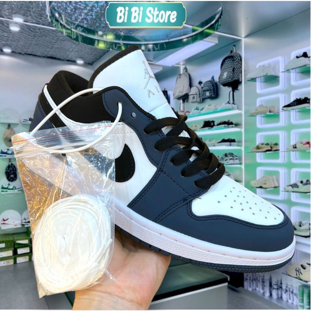 Giày thể thao Jordan cổ thấp, giày sneaker JD1 low xanh tím than navi ...