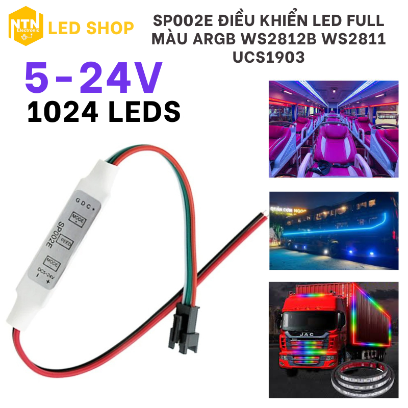 SP002E ĐIỀU KHIỂN LED FULL MÀU ARGB WS2812B WS2811 UCS1903 | Shopee ...