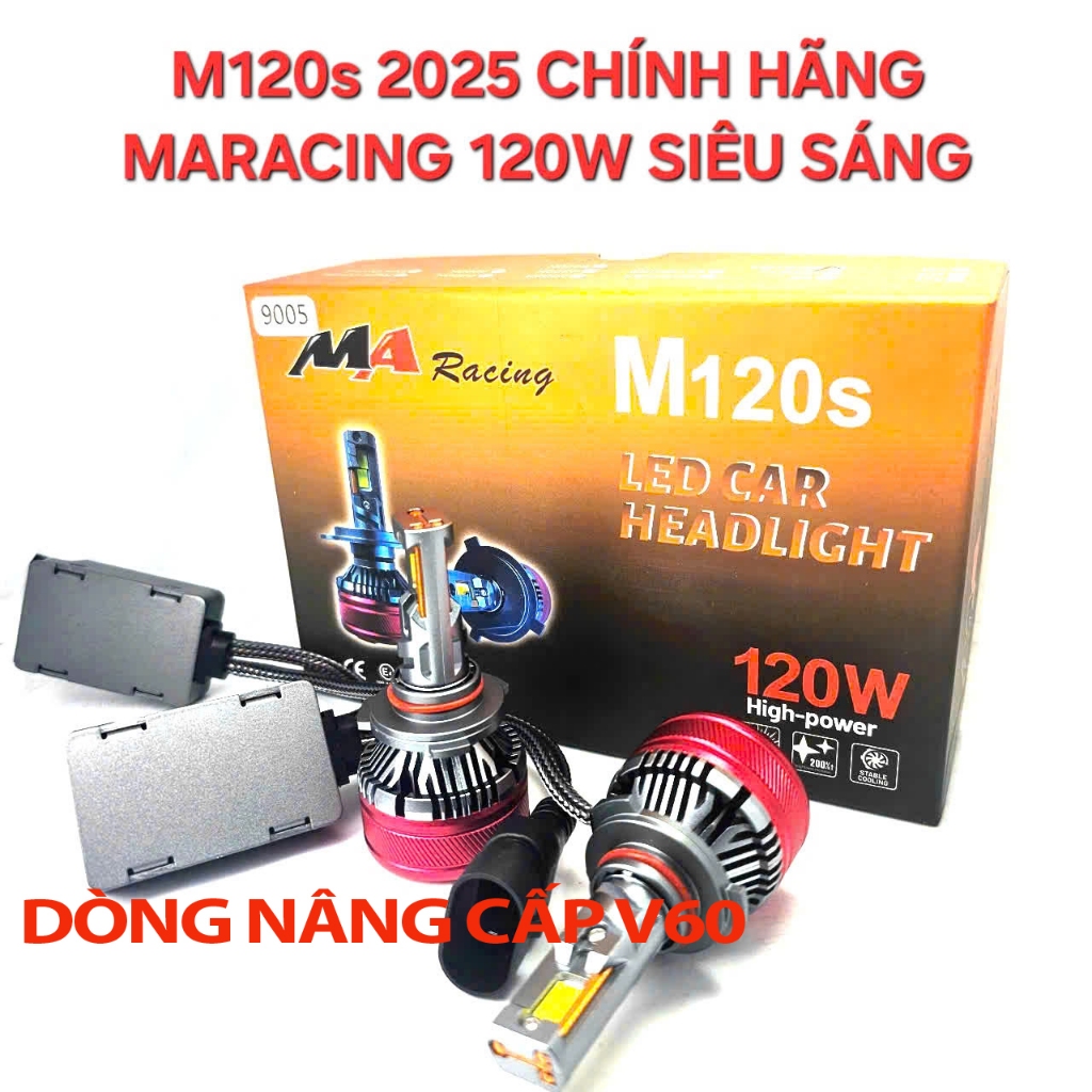 [ MẪU 2025] ĐÈN PHA LED M120s NÂNG CẤP CỦA V60 SIÊU SÁNG 120W CHÂN H4 ...