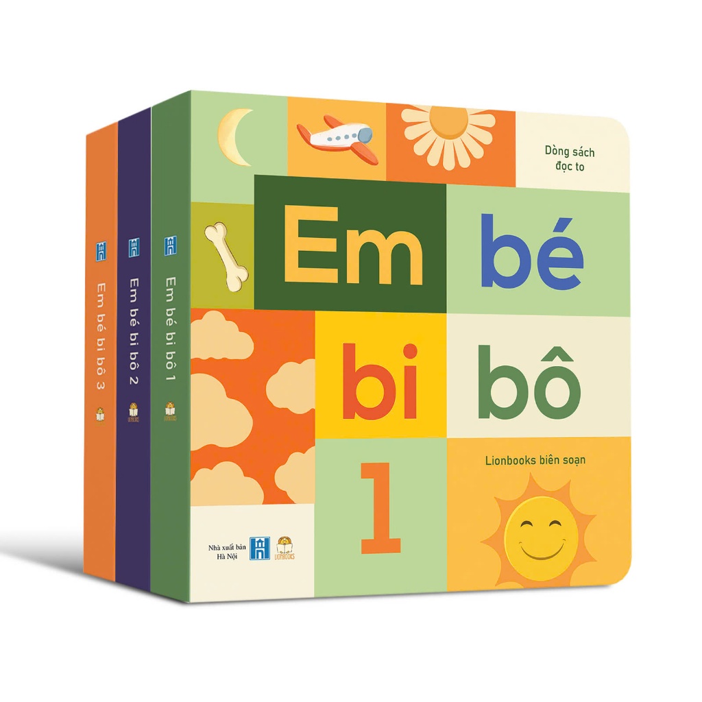 Bộ sách Em bé bi bô 3 cuốn Bồi cứng - Dành cho bé Bật âm, Tập nói, Bi ...