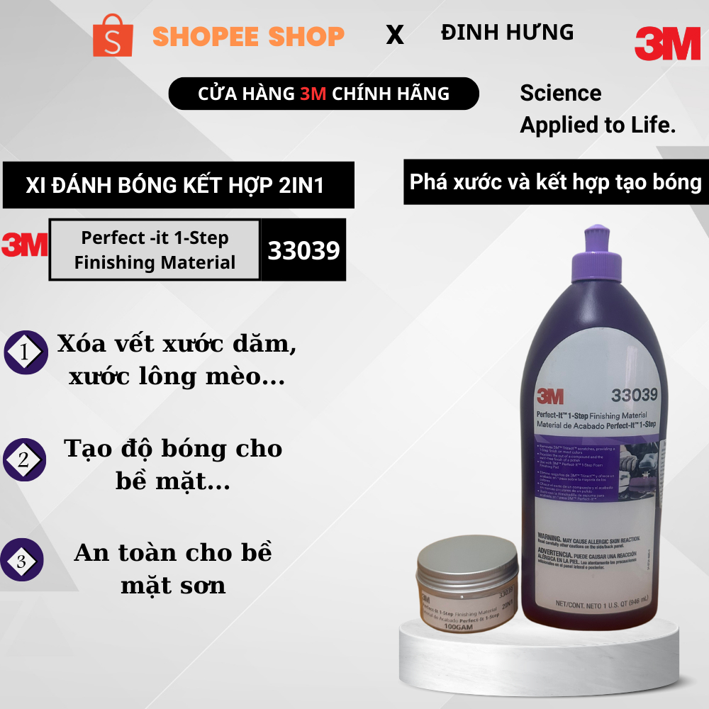 Xi đánh bóng 2IN1 3M 33039- Kết hợp vừa phá vừa tạo bóng -DH 3M ...