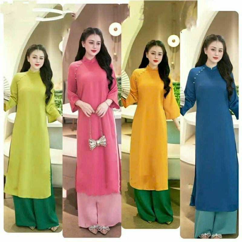 [IVY] Aó Dài Cách Tân dáng suông lụa tây thi 2 tà cao cấp, nhiều màu ...