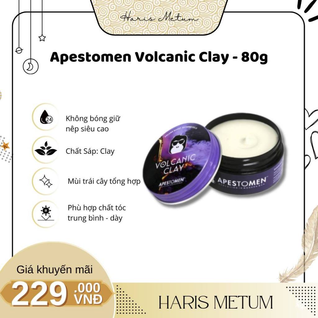 VOLCANIC CLAY | Sáp vuốt tóc Apestomen Volcanic Clay 80g Nhập Khẩu ...