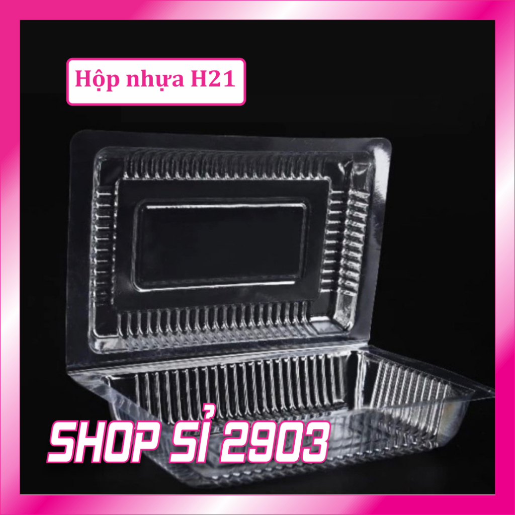 [Lốc 100] hộp nhựa định hình H21 - Hộp nhựa đựng bánh H21 | Shopee Việt Nam
