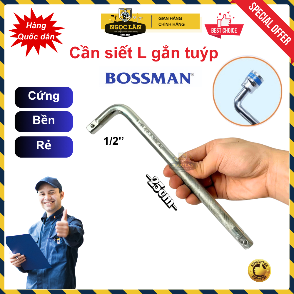 Cần L nối đầu tuýp, cần siết L Bossman 1/2 inch hàng quốc dân, bền ...