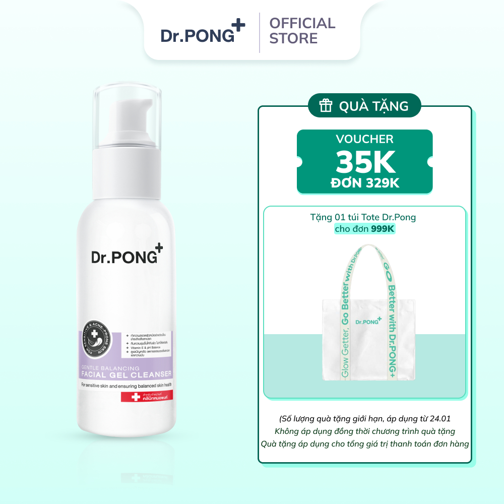 Sữa rửa mặt cân bằng da Dr.PONG Gentle Balancing Facial Gel 100ml | Shopee Việt Nam