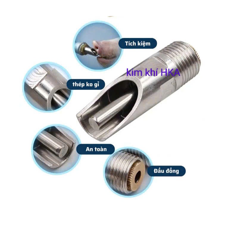 (Đuôi Đồng) Núm uống nước cho heo, Van uống nước tự động cho heo Phi 21 ...