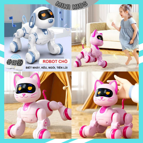 Đồ Chơi Mèo Robot, chó robot thông minh, chó robot nhả khói, khủng long ...