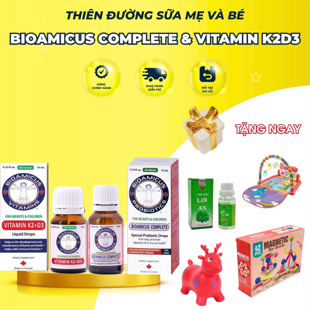 Combo 1 hộp Men vi sinh 10 chủng BioAmicus Complete và 1 vitamin ...