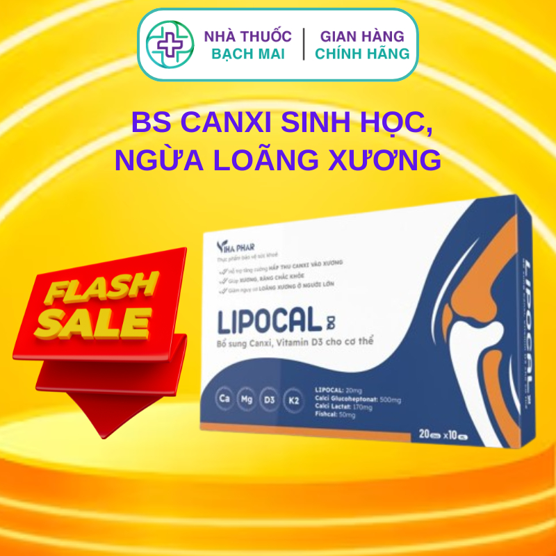 Viên uống Canxi Sinh Học Lipocal Viha [CHÍNH HÃNG] giúp giảm còi xương ...