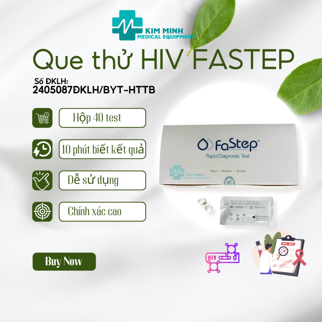 Que thử HIV Fastep USA tách lẻ 20 test, dạng khay date 2027 | Shopee ...