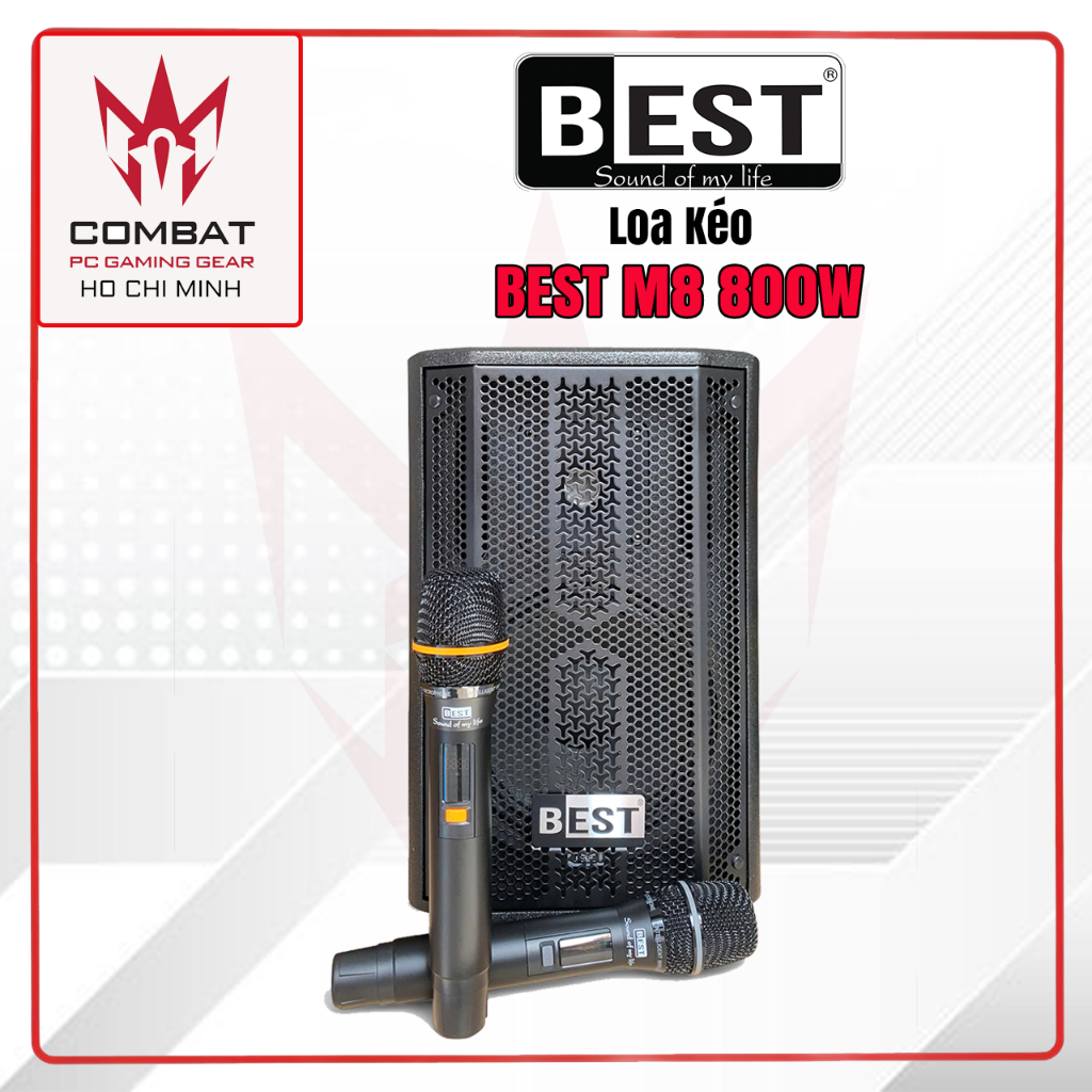 Loa Kéo - Karaoke BEST M8 Công suất tối đa 800W (Kèm 2 micro , 1 dây sạc) - Hàng chính hãng ...