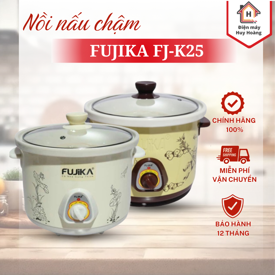 Nồi nấu chậm đa năng Fujika FJ-K25 1,5L 2,5L kho cá, thịt, nấu cháo hầm ...