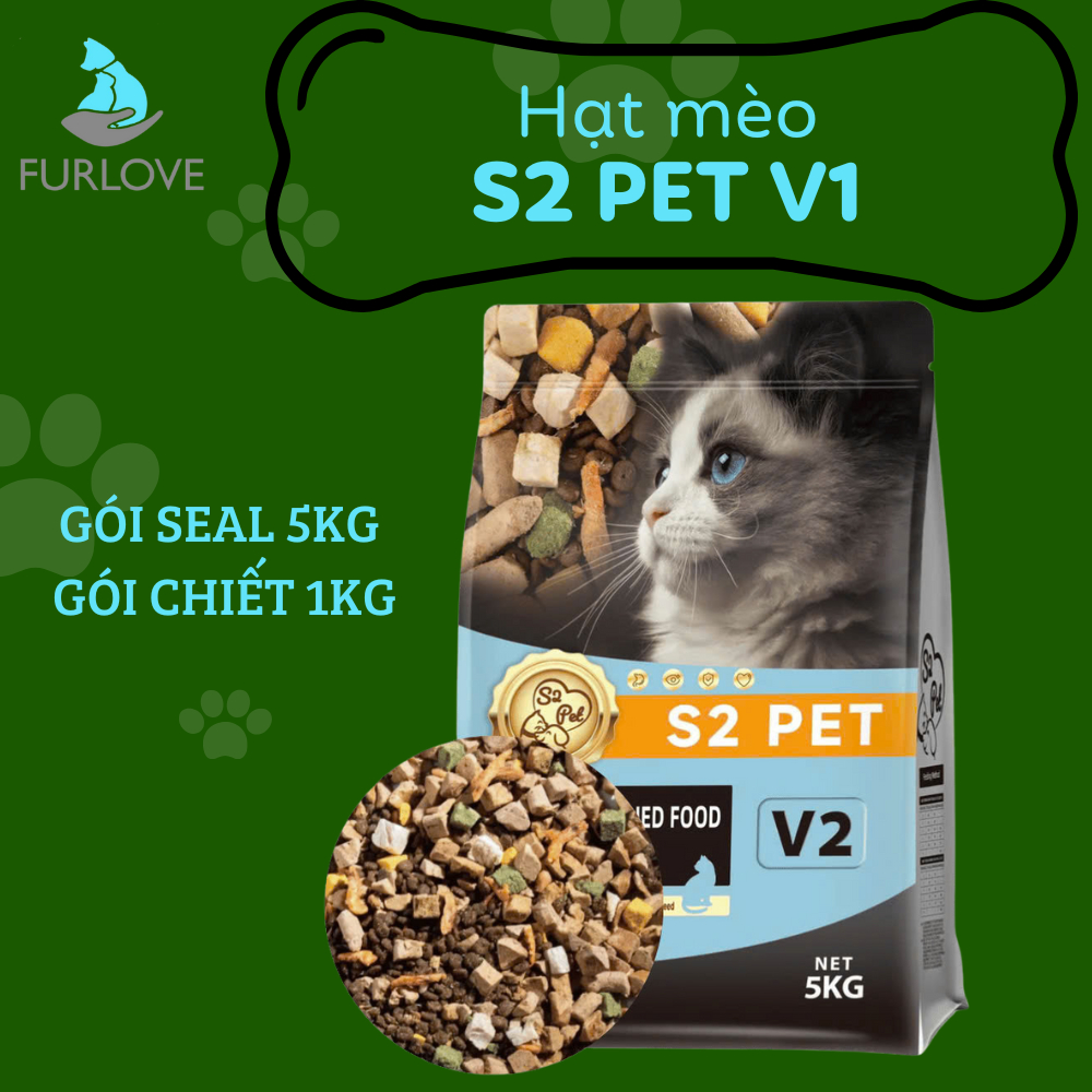 [HOẢ TỐC 24/24] Hạt 70% topping cho mèo S2 PET V2, hairball,hỗ trợ tiêu ...