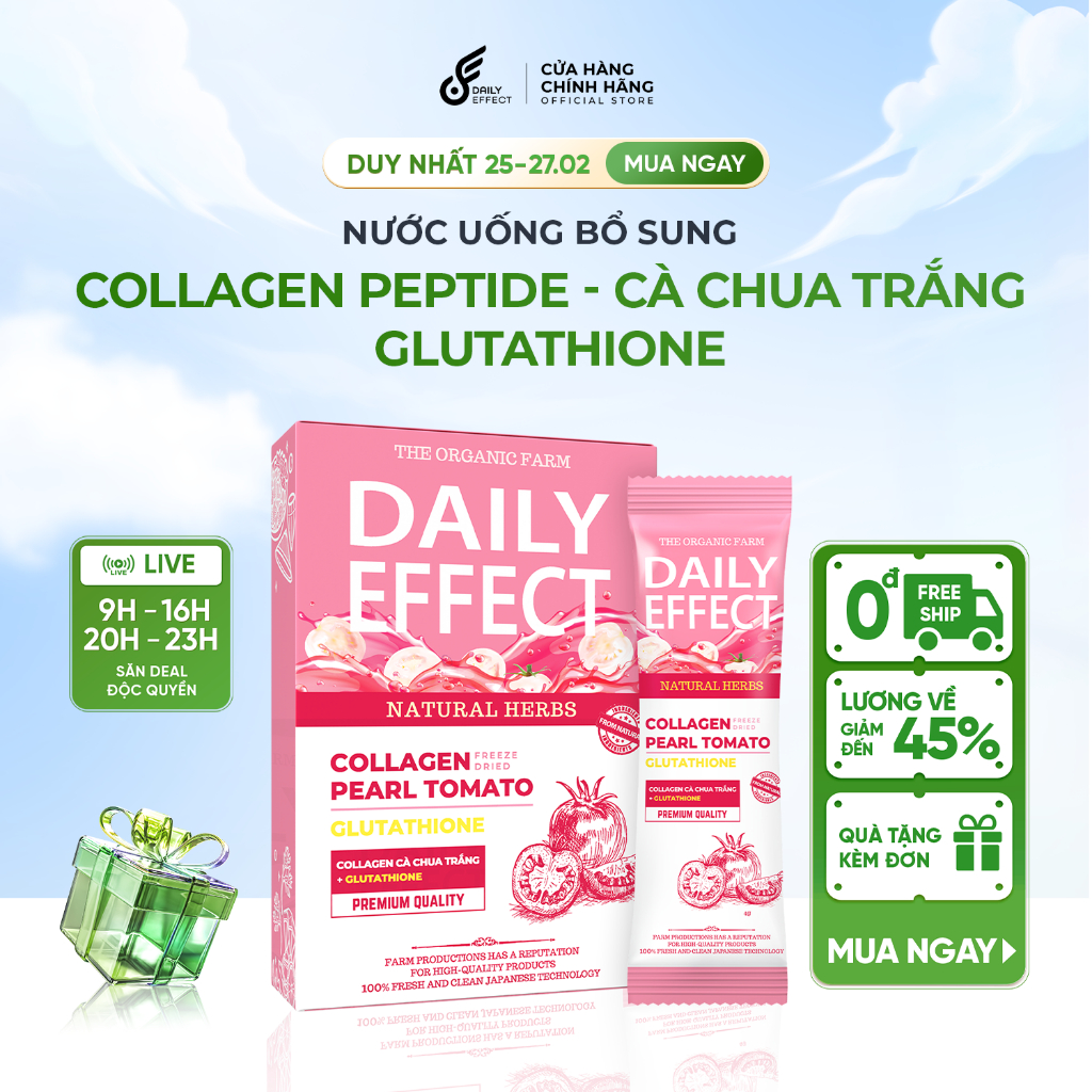 [LIVE dailyeffect] Nước Uống Collagen Daily Effect Peptide Cà Chua ...