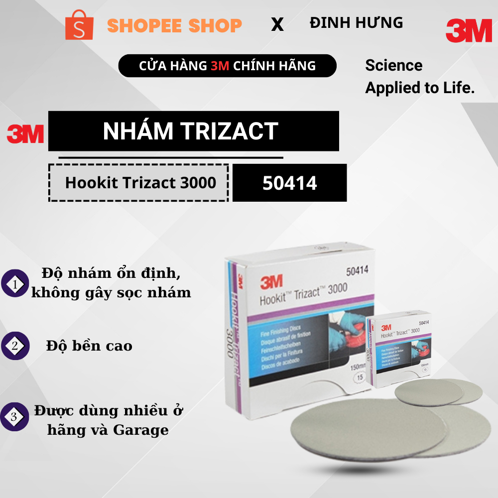 GIẤY NHÁM P3000 -3M Trizact 02085 (15 tờ/hộp)-DH 3M AUTOCARE. (DVT: 1 ...