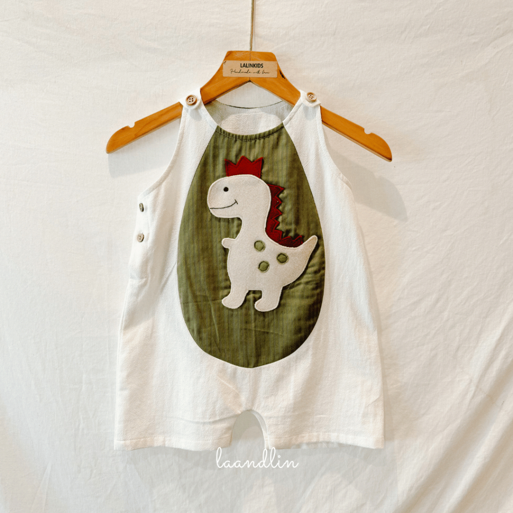 Arlo Jumpsuit - LAANDLIN - Bộ Đồ Liền Thân Unisex Khủng Long Màu Xanh ...