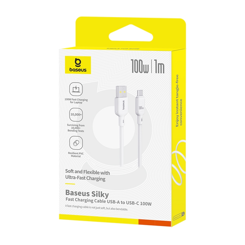Cáp Sạc Nhanh Baseus Silky Series USB to Type-C 100W/1M (480Mbps) | Shopee Việt Nam
