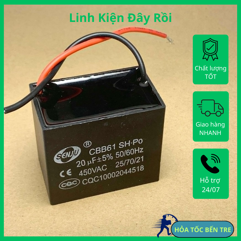 Tụ điện vuông CBB61 hãng Senju 450VAC từ 1uF đến 20uF | Shopee Việt Nam