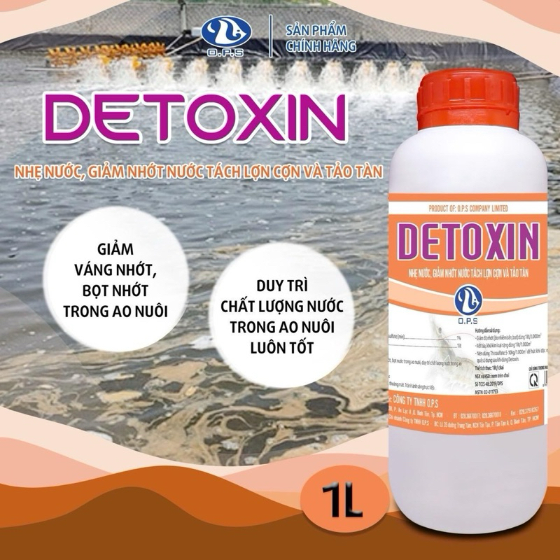 OPS DETOXIN 1 LÍT - Hỗ trợ giảm váng nhớt trong ao tôm, hỗ trợ giảm bọt ...