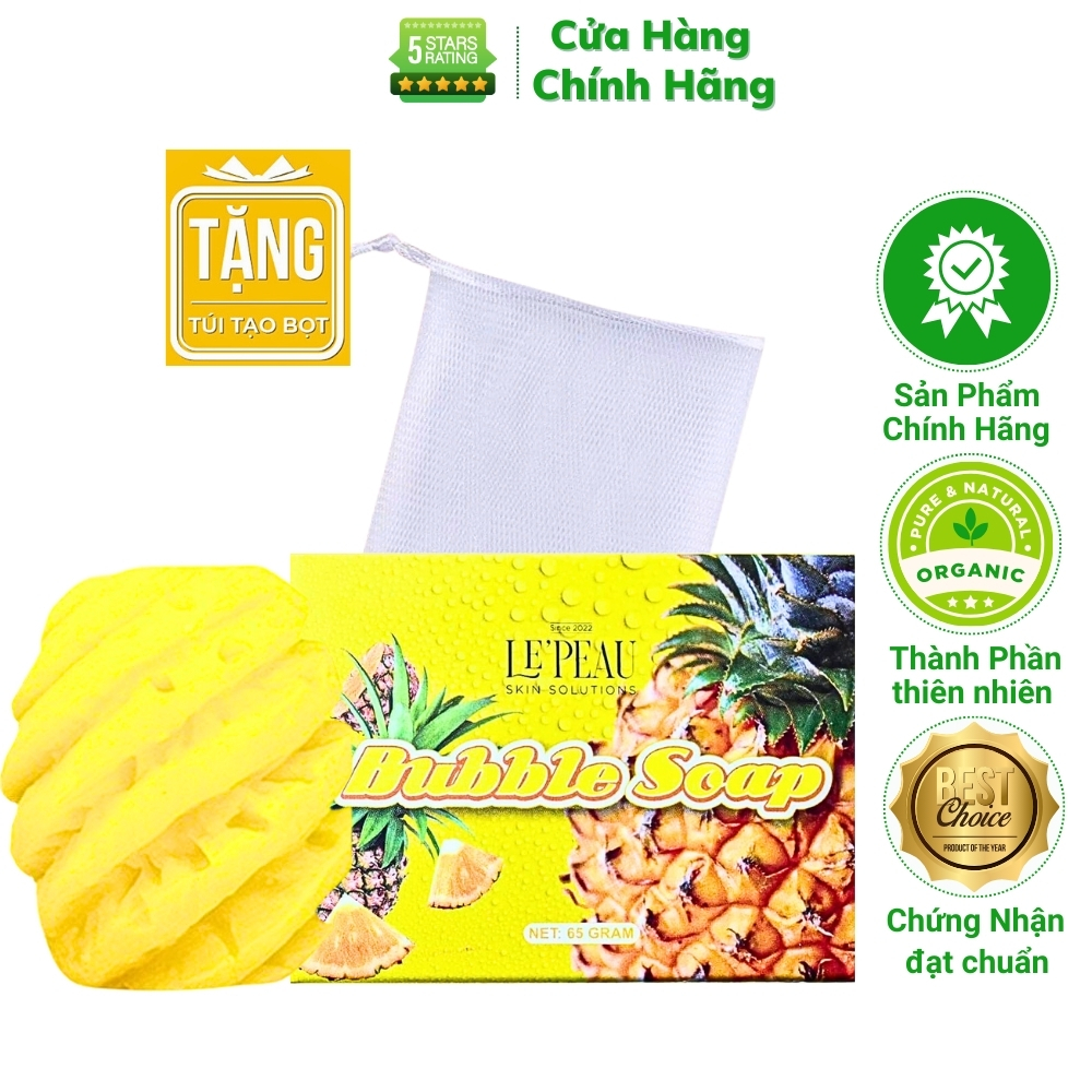 Bubble Soap Khóm LE'PEAU 65gr Cục Xà Phòng Tắm Trắng Da Toàn Thân Sạch ...