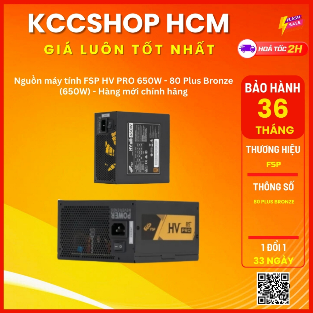 Nguồn máy tính FSP HV PRO 650W - 80 Plus Bronze (650W) - Hàng mới Bảo ...