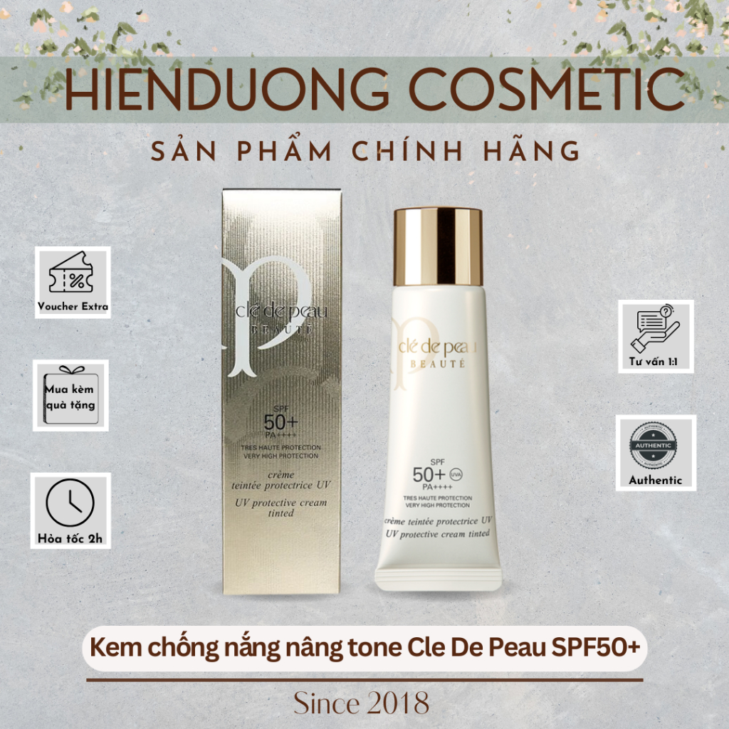 Kem chống nắng nâng tone Cle De Peau SPF50+ UV Protective Cream Tinted (Bill Duty) | Tone Pink ...