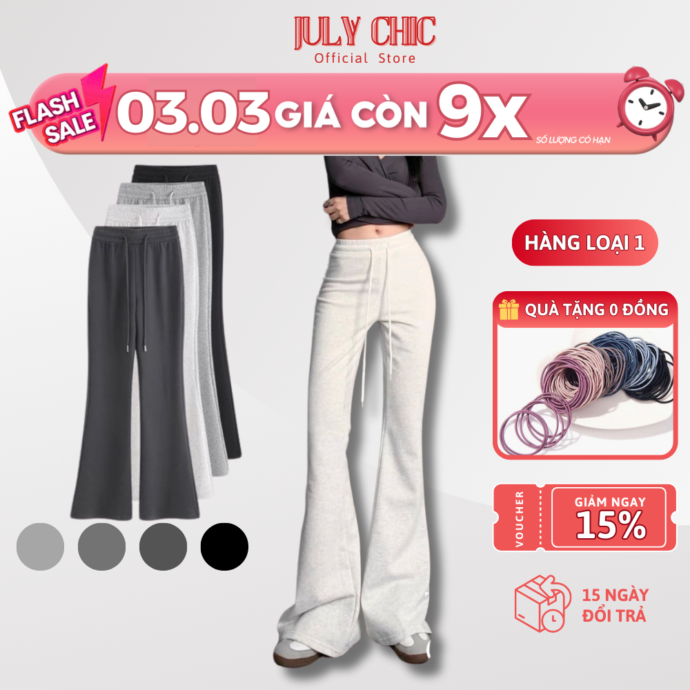 Quần ống loe chất liệu nỉ ép 2da, Quần nỉ ống loe kéo dài chân ,cạp trễ rút dây phong cách sexy ...