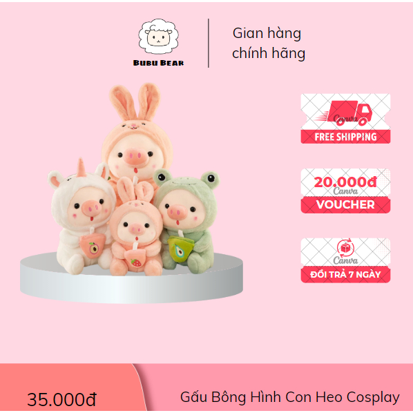 Gấu Bông Hình Con Heo Cosplay | Shopee Việt Nam