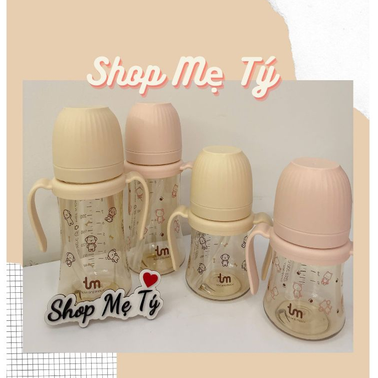 [BÌNH HÚT] Bình hút Tovi and Molly X Dot to Dot Cún vani / Mèo hồng Hàn Quốc size 180ml/ 280ml ...
