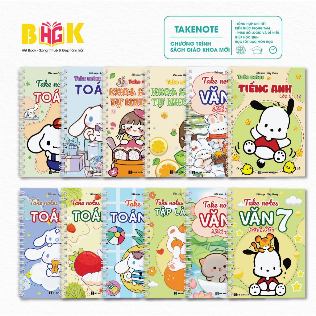 Sách - Take notes Các Lớp Toán, Ngữ Văn, Tiếng Anh, Khoa Học Tự Nhiên ...
