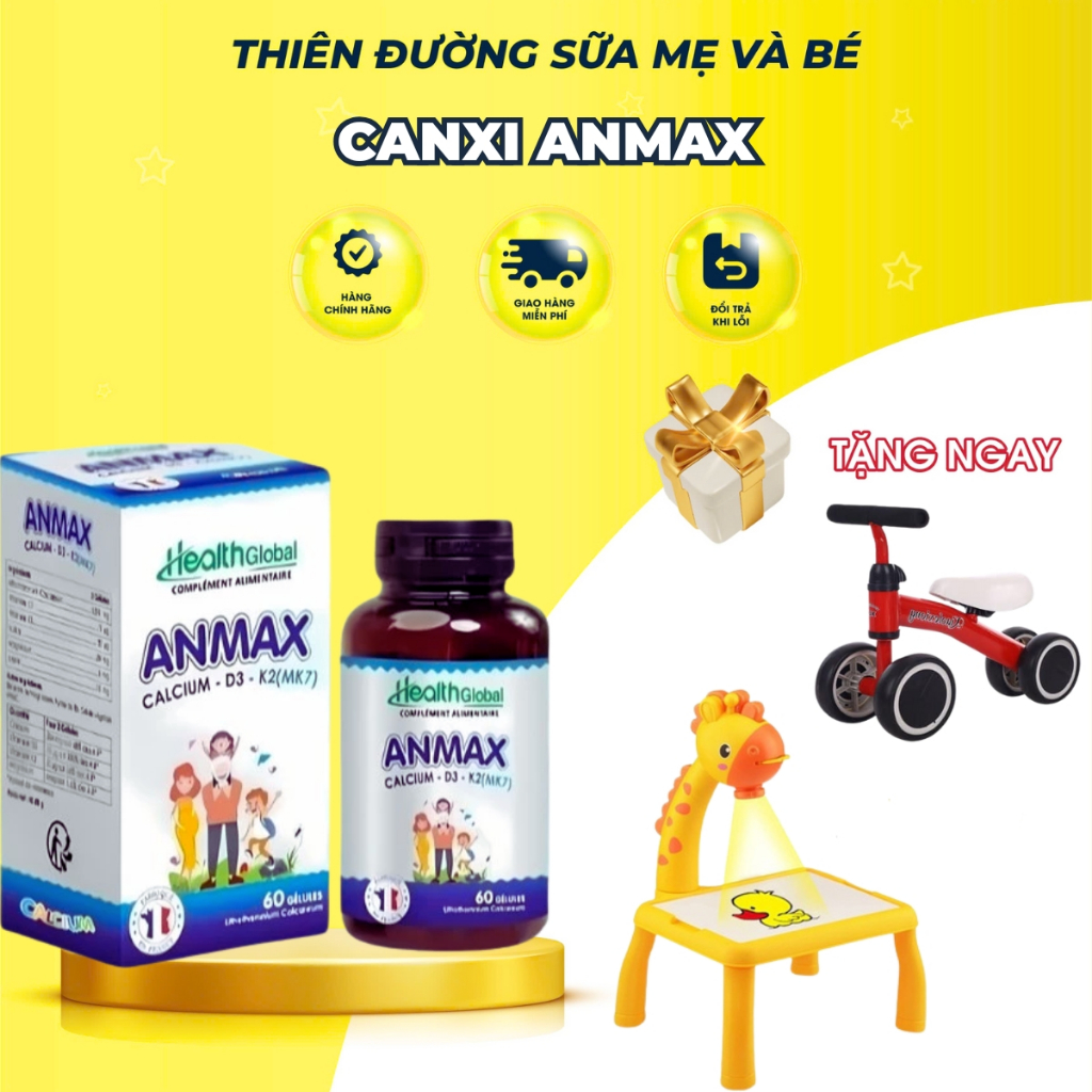Canxi Hữu Cơ Anmax Heath Global - Bổ Sung Canxi, Vitamin D3 - Tăng ...