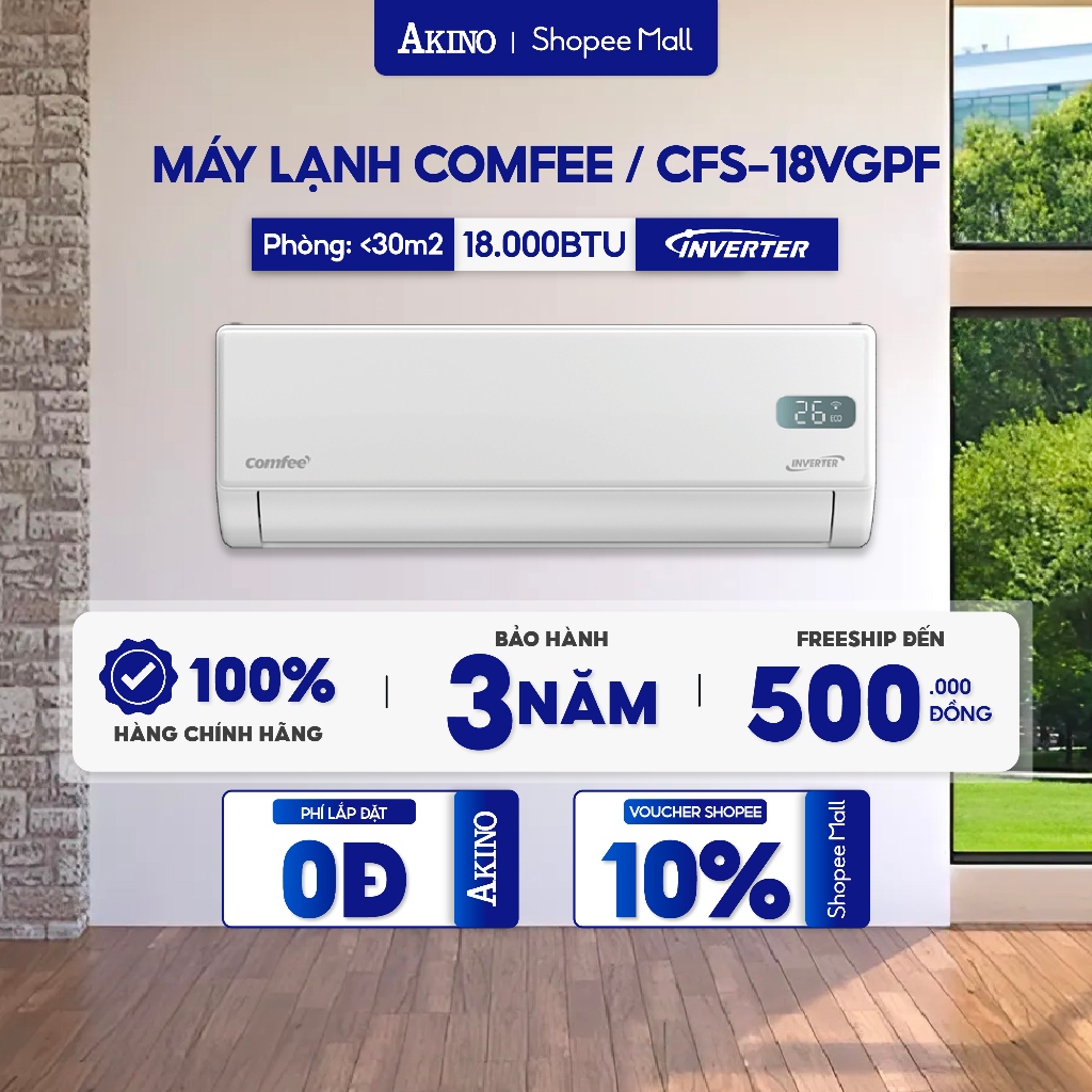 [Lắp Miễn Phí Toàn Quốc] CFS-18VGPF-V - Máy Lạnh Comfee Inverter Tiết ...