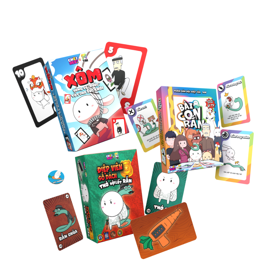 Combo 3 Bộ Bài Board Game Phiên Bản Từ ChoiDee x Thỏ Bảy Màu: Xôm + Bài ...