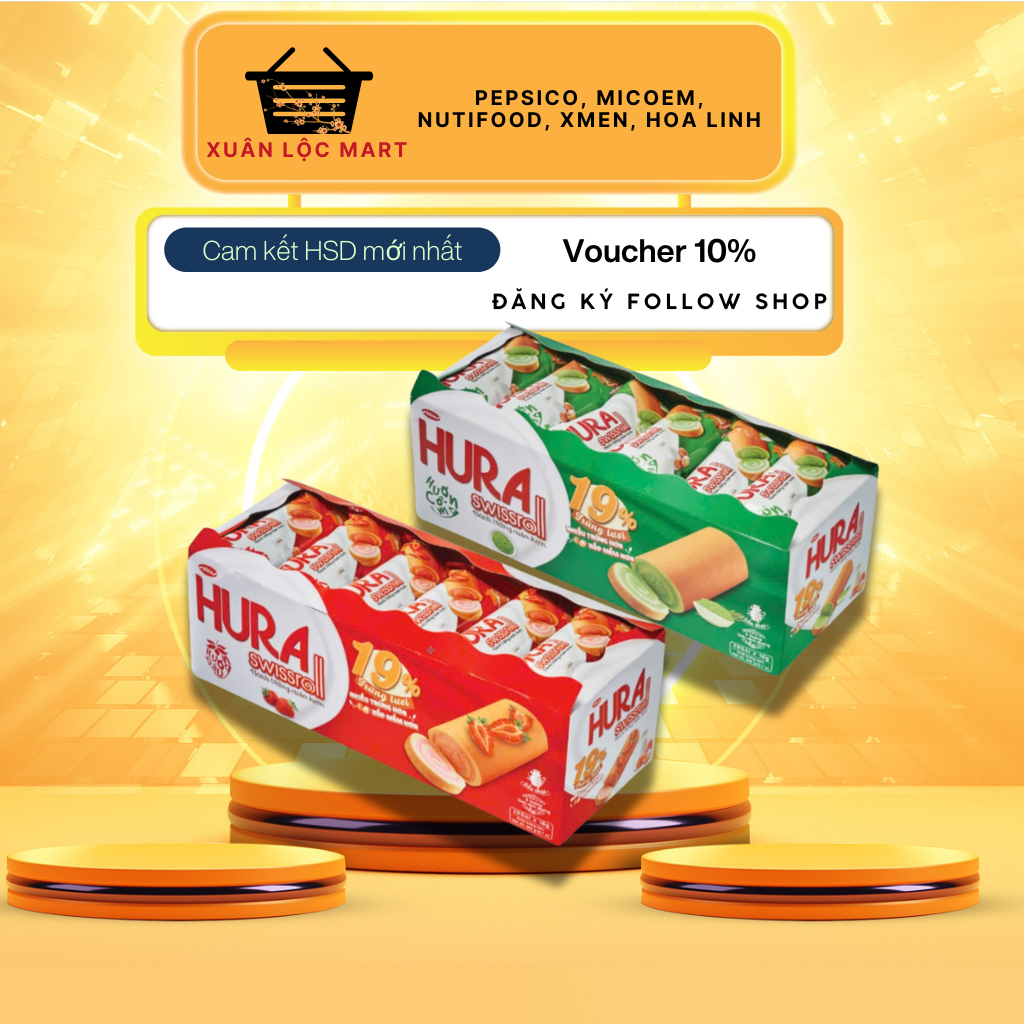 Bánh Hura Swissroll Cốm, Dâu Hộp Demi 360g-18g (4,32kg) 12H/T | Shopee Việt Nam