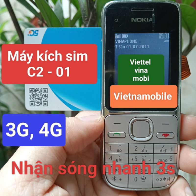 máy kích sim noki c2 01, nhận sim 4g các nhà mạng, viettel, vina ...