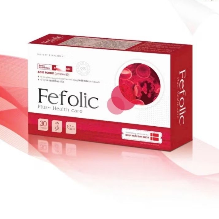 Viên uống bổ máu Fefolic hộp 30viên - giúp bổ sung sắt, acid folic tăng ...