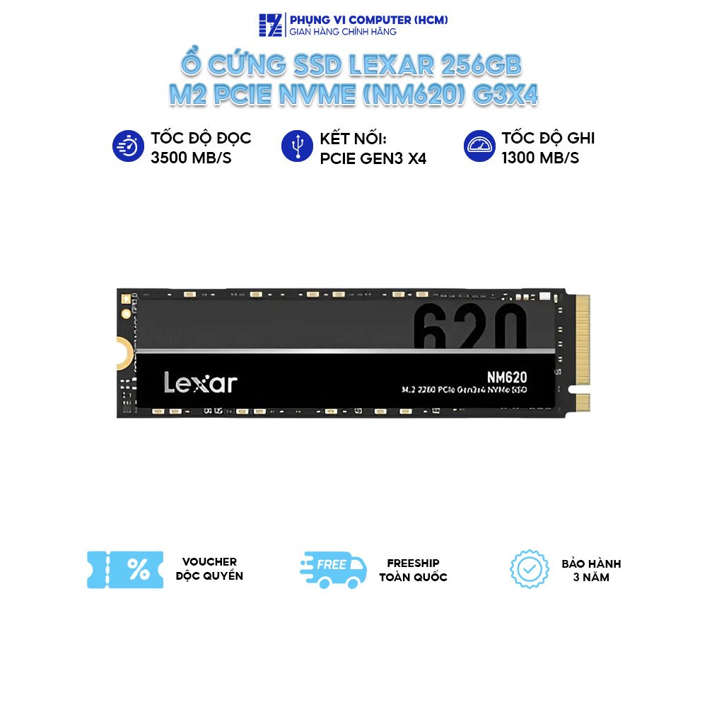 Ổ cứng SSD Lexar 256GB M2 PCIe Nvme (NM620 ) G3x4 - Hàng Chính Hãng - Bảo Hành 3 Năm | Shopee ...