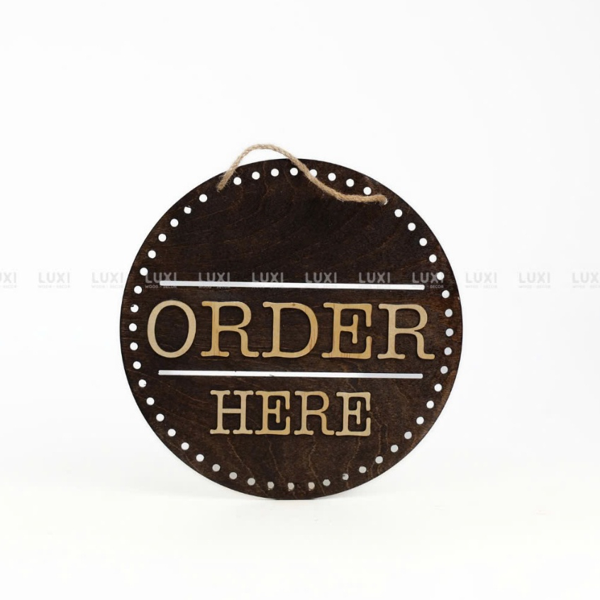 Bảng treo order here / thông báo decor gỗ 25cm | Shopee Việt Nam
